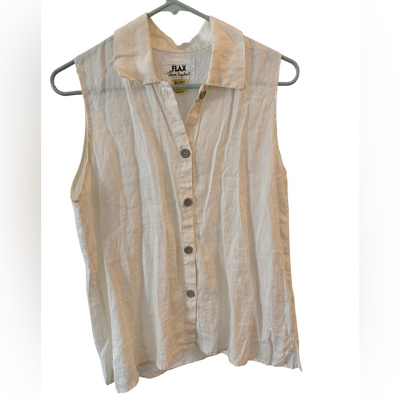 Flax | Tops | Flax Womens White Linen Top Small | Poshmark